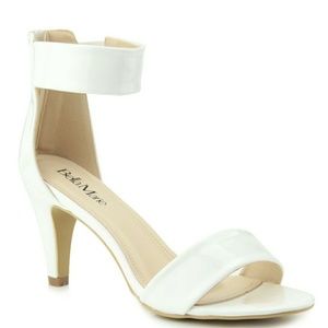 Girl’$ Culture | Shoes | White Ankle Strap Kitty Heels | Poshmark